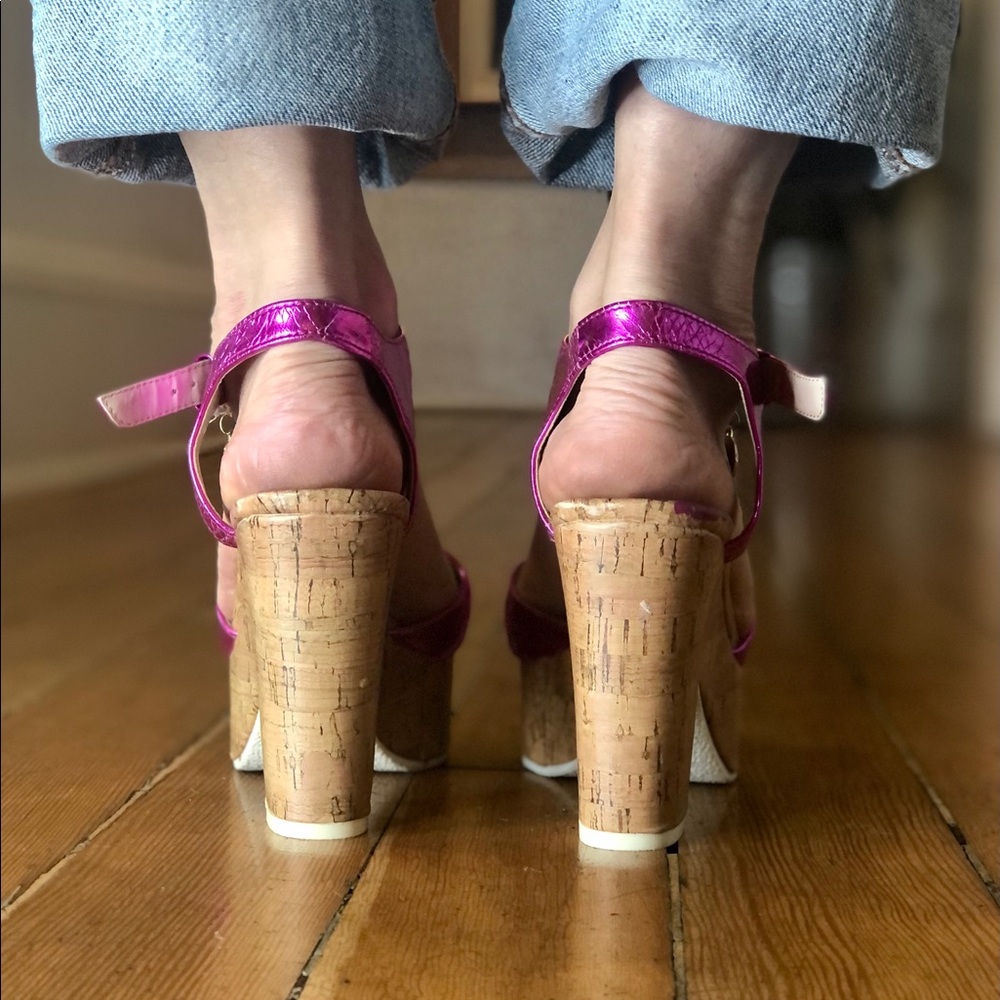 Juicy Couture Metallic Pink Platform Heels - Gem